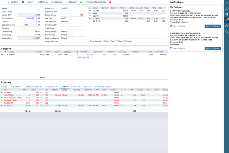 Time and risk in port | Estimate and manage | PortLog
